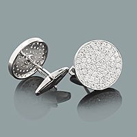 18K Round & Princess Diamond Designer Cufflinks 4.59ct